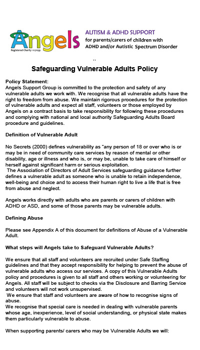 Policies - Angels Support Group